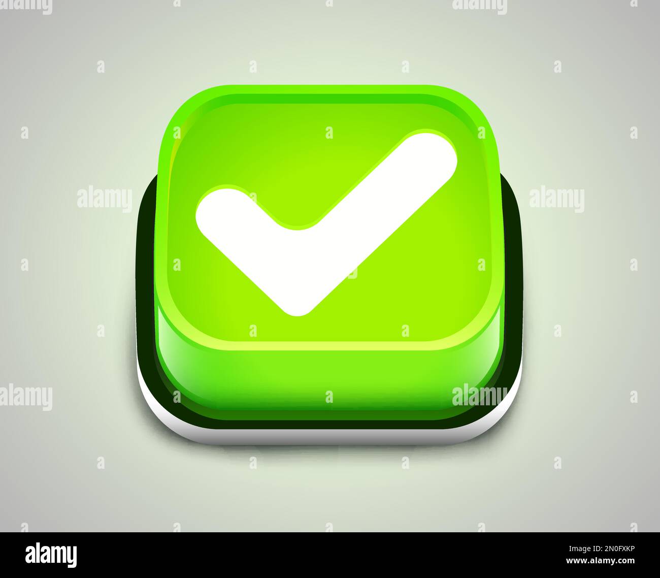 3d green button with checkmark. Vector illustration Stock Vector Image ...