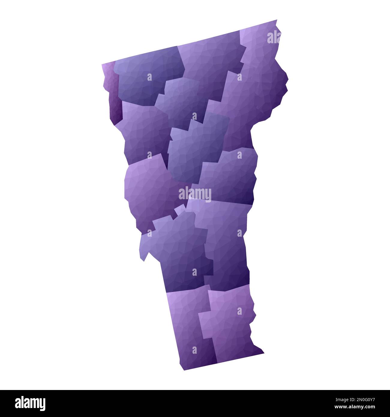 Vermont map. Geometric style US state outline with counties ...