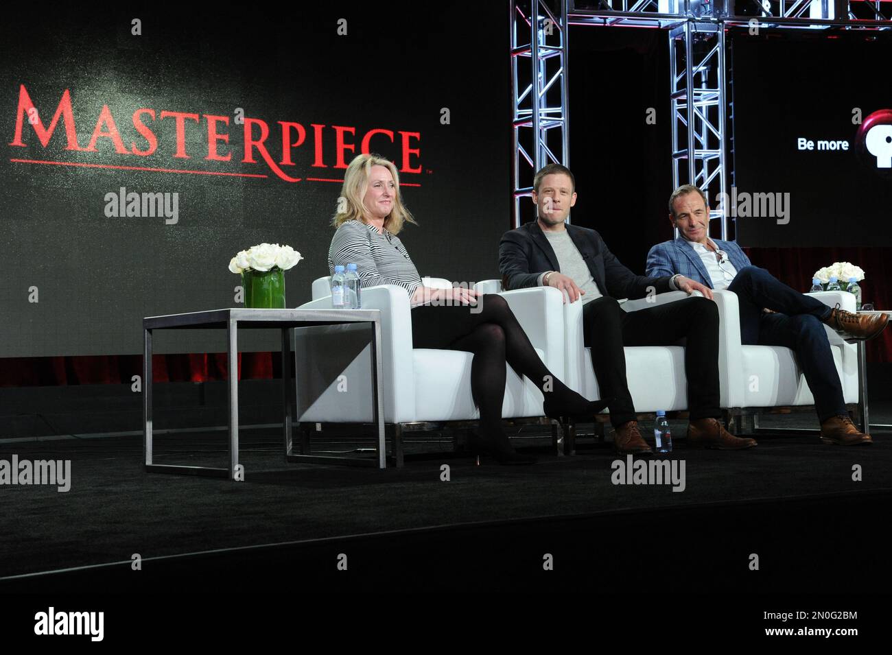 Producer Suzanne Simpson, from left, actors James Norton and Robson ...