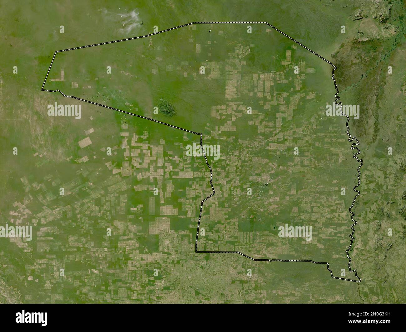 Alto Paraguay, department of Paraguay. Low resolution satellite map ...