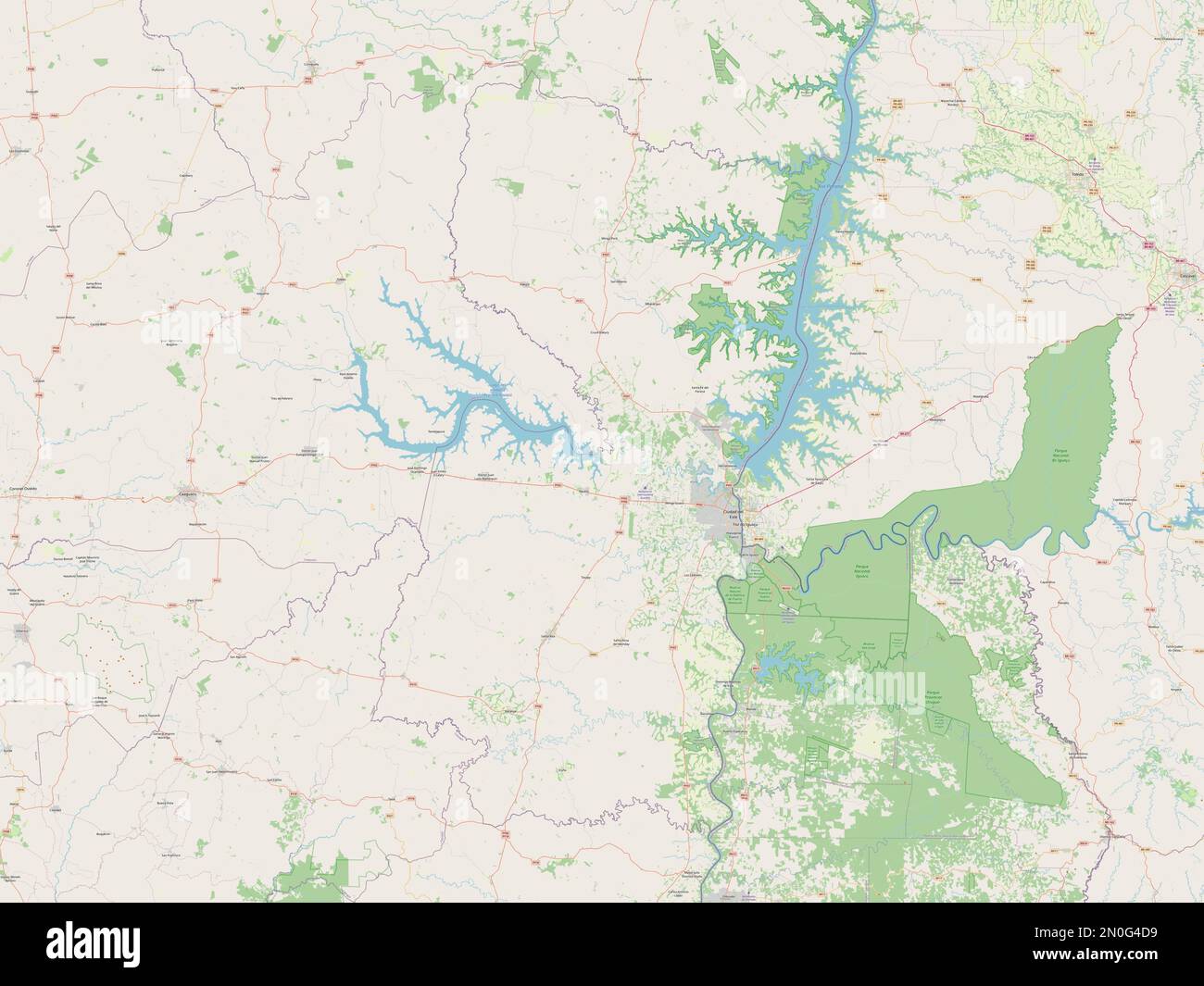 Alto Parana, department of Paraguay. Open Street Map Stock Photo - Alamy