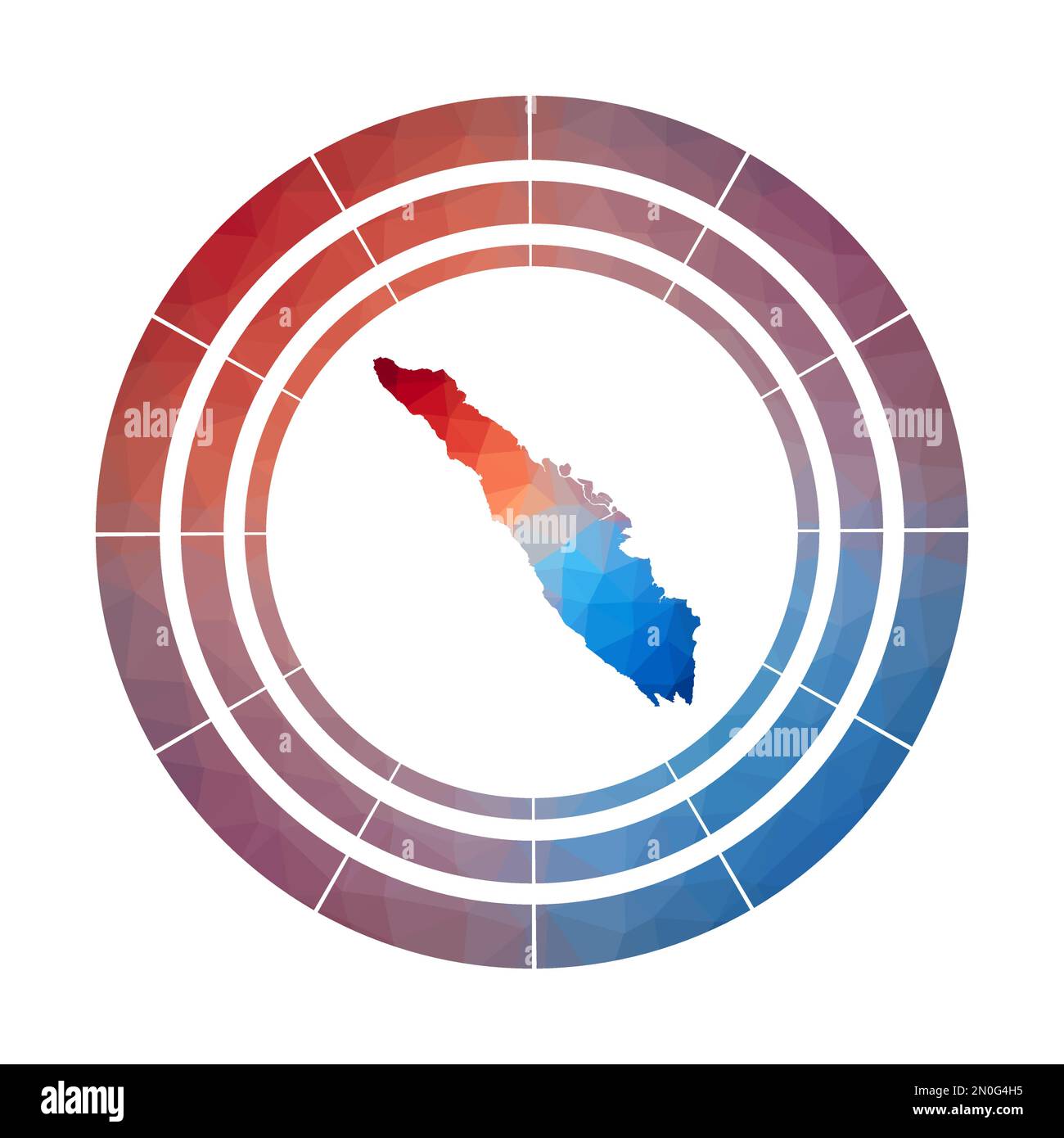 Sumatra badge. Bright gradient logo of island in low poly style ...