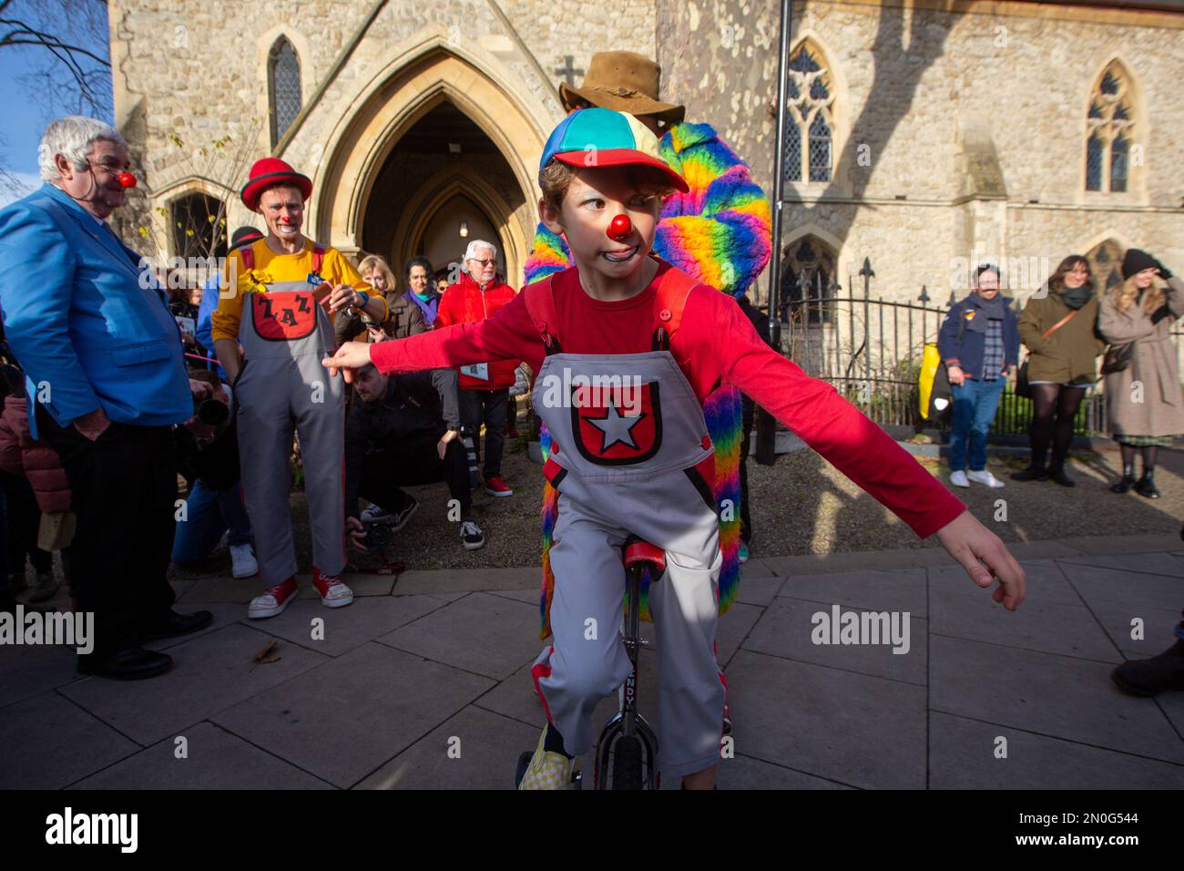 London, England, UK. 5th Feb, 2023. Clowns take part in the 73rd annual ...