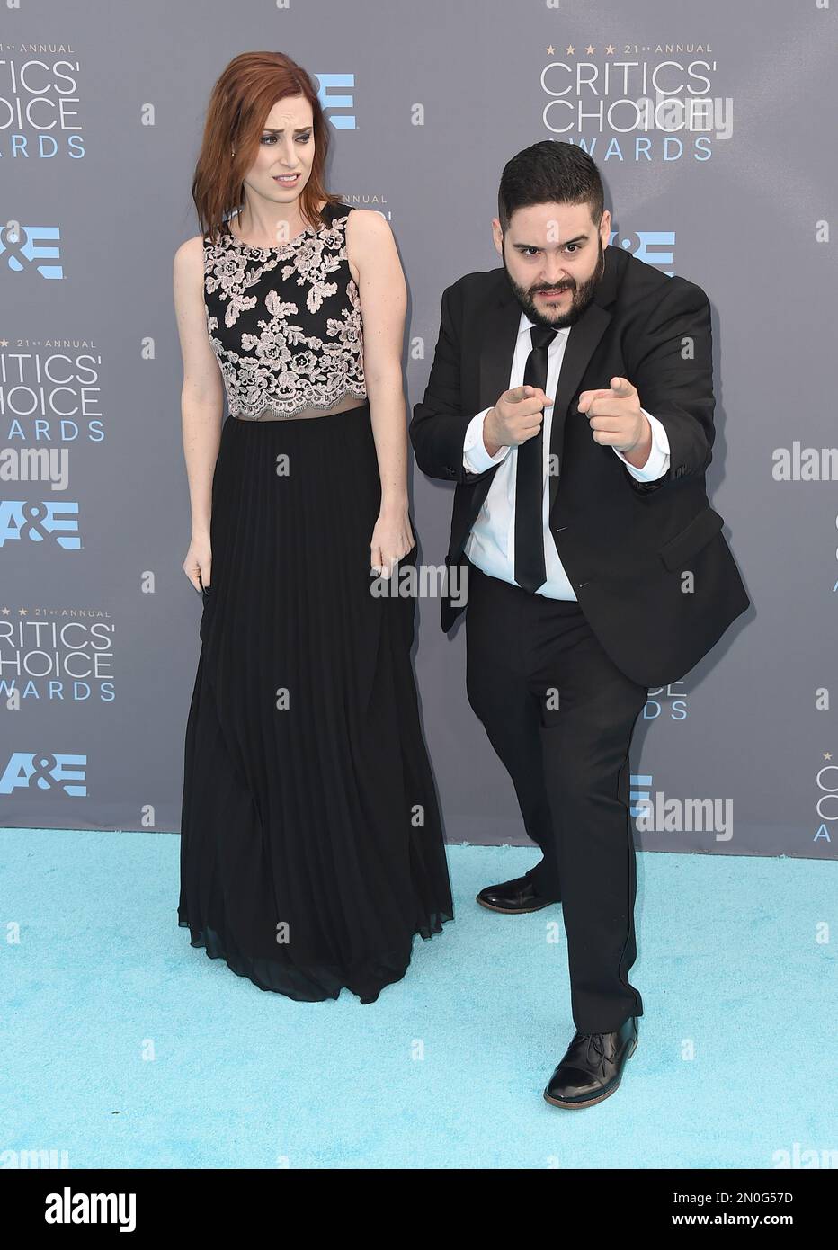 Bree Essrig, left, and Steve Zaragoza arrive at the 21st annual Critics ...