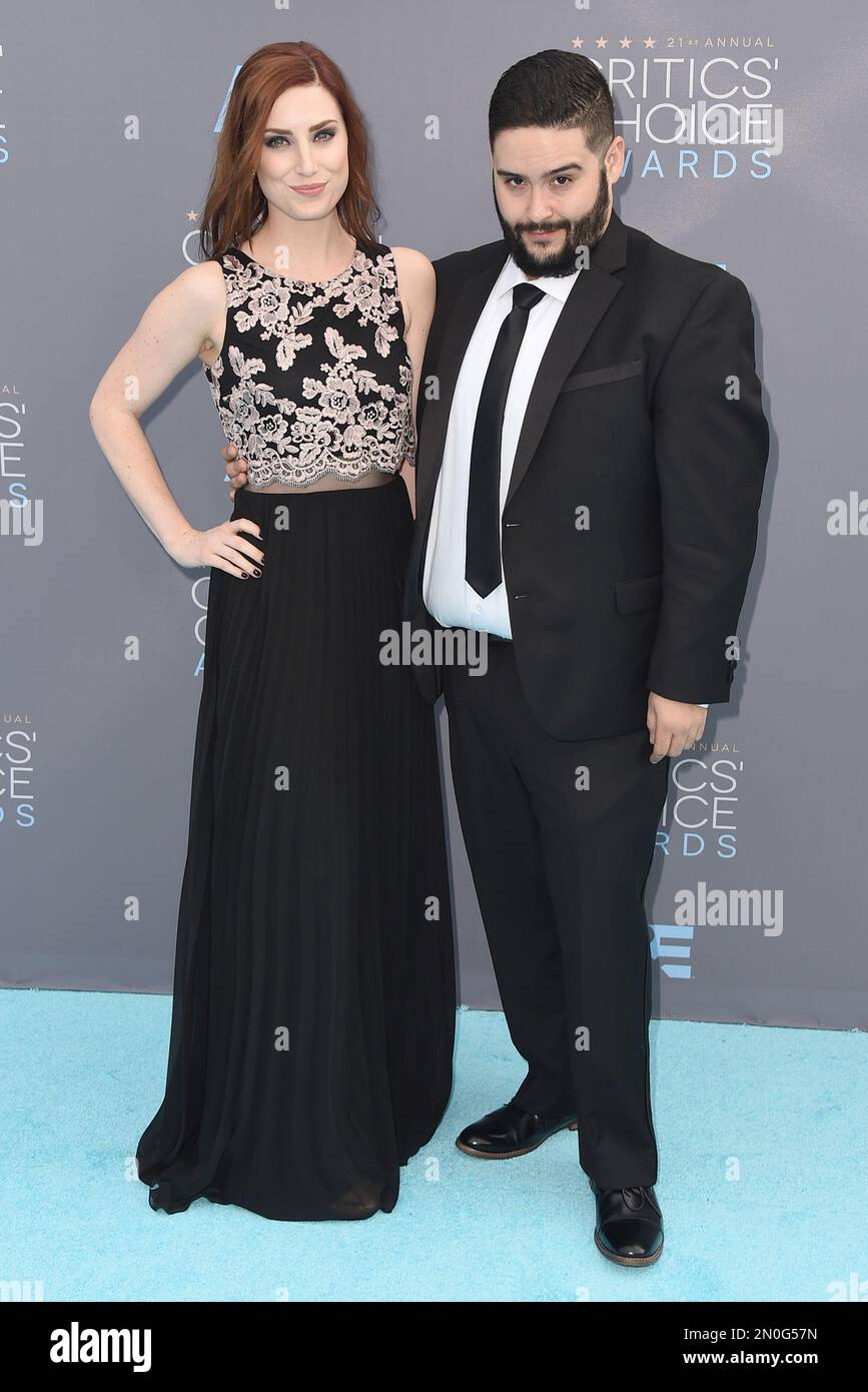Bree Essrig, left, and Steve Zaragoza arrive at the 21st annual Critics ...