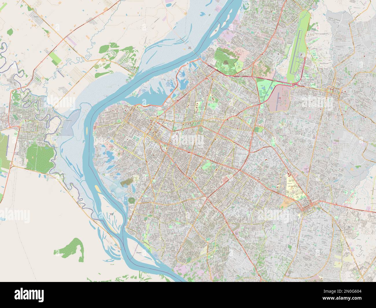 Asuncion, capital district of Paraguay. Open Street Map Stock Photo - Alamy