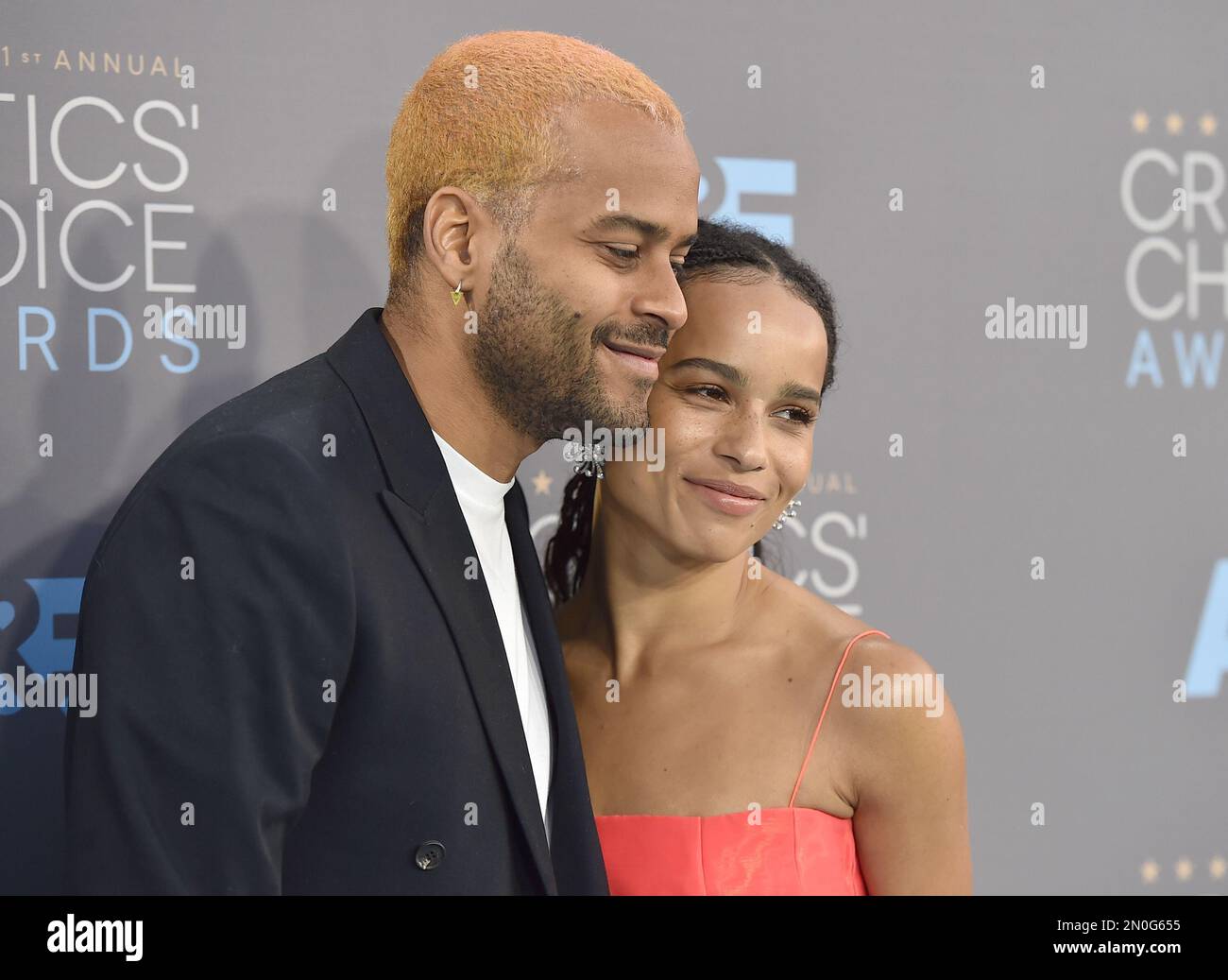 Twin Shadow, left and Zoe Kravitz arrive at the 21st annual Critics ...