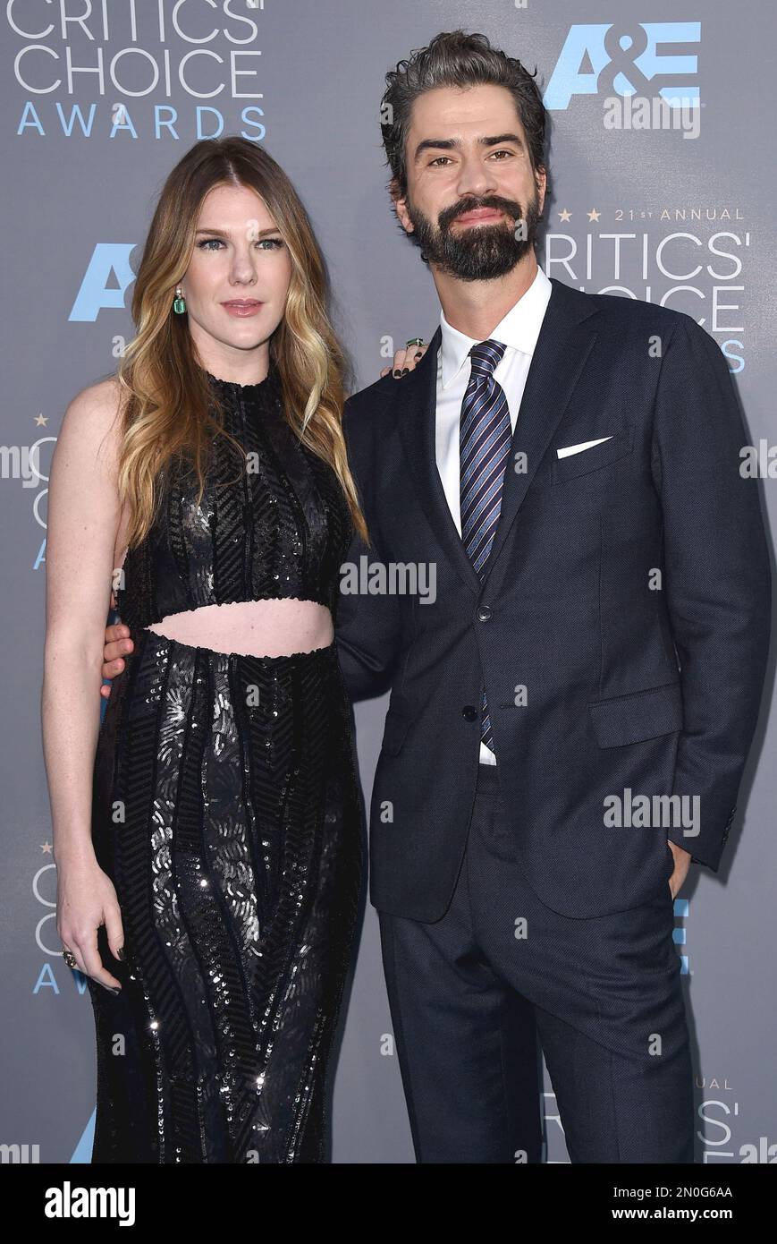 Lily Rabe, left, and Hamish Linklater arrive at the 21st annual Critics ...