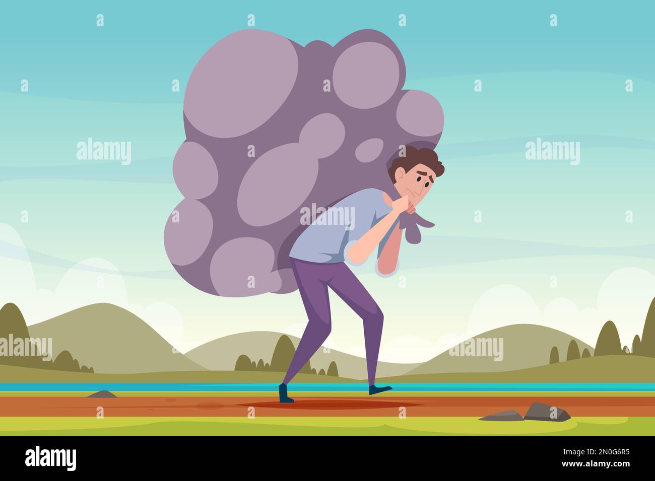 Burdened life background. Heavy overload life problems exact concept ...