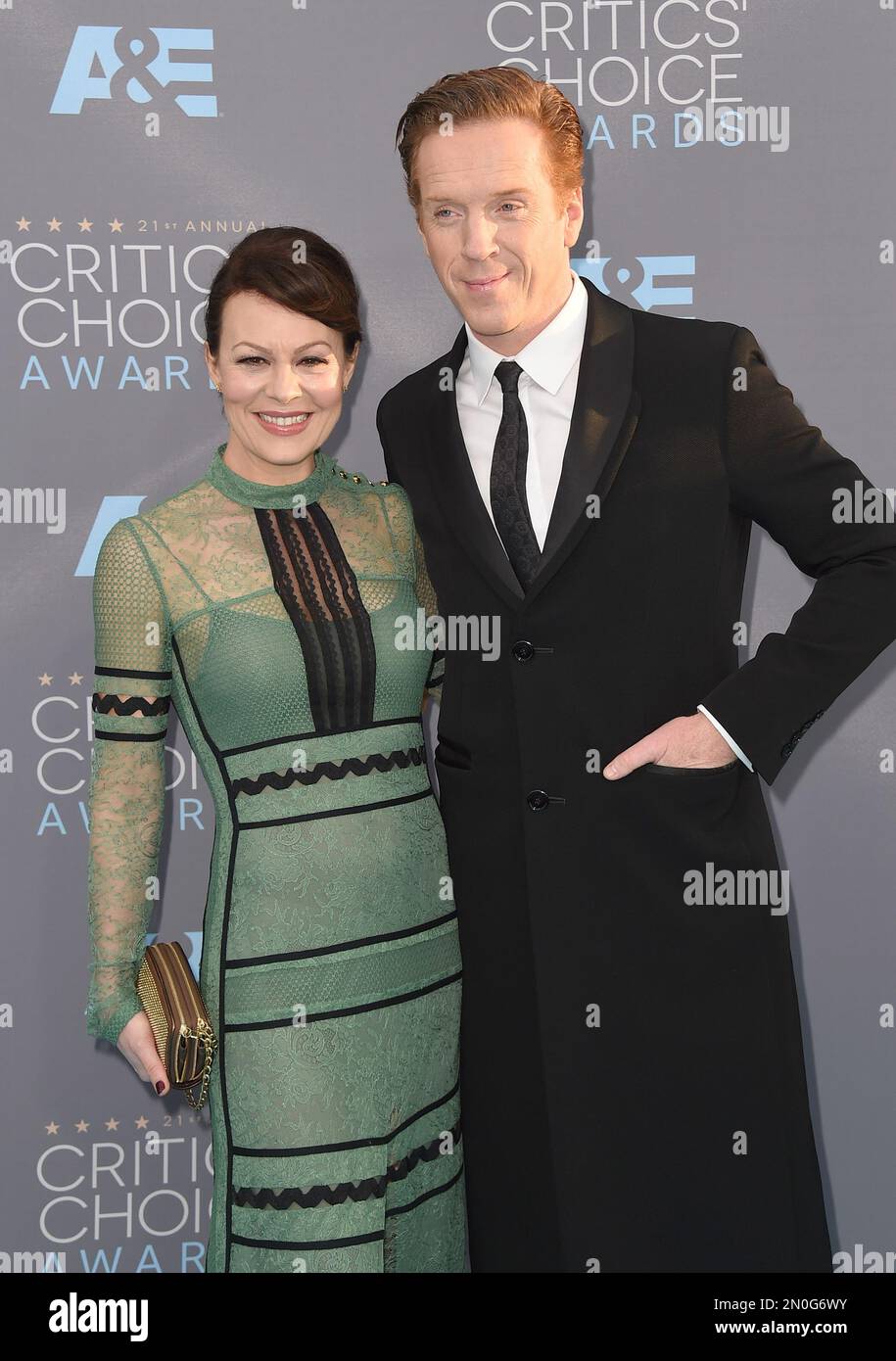 Damian Lewis, right, and Helen McCrory arrive at the 21st annual ...