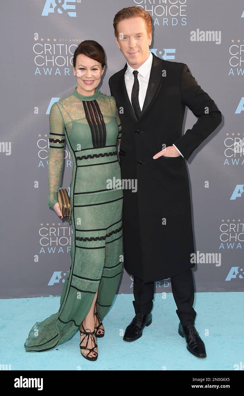 Damian Lewis, right, and Helen McCrory arrive at the 21st annual ...