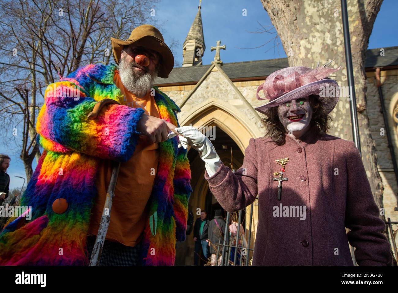 London, England, UK. 5th Feb, 2023. Clowns take part in the 73rd annual ...