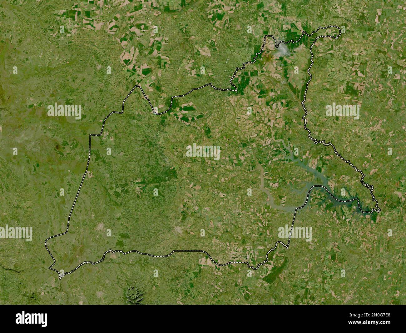 Caaguazu, department of Paraguay. Low resolution satellite map Stock ...