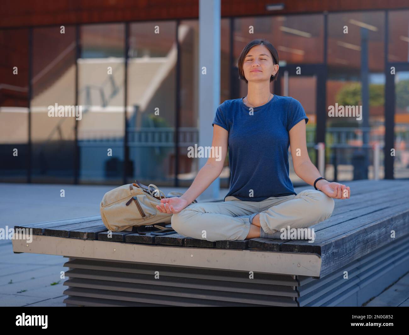 Happy asian hipster woman thinking hi-res stock photography and images ...