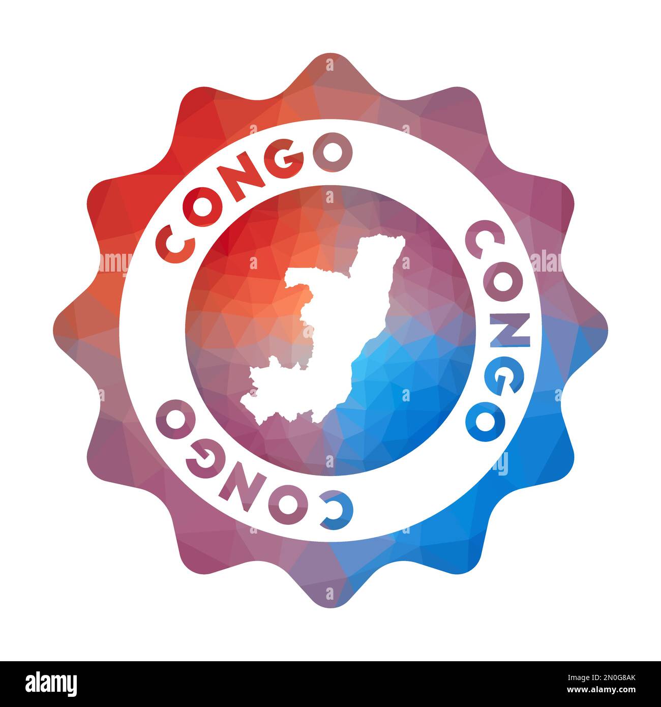 Congo low poly logo. Colorful gradient travel logo of the country in ...