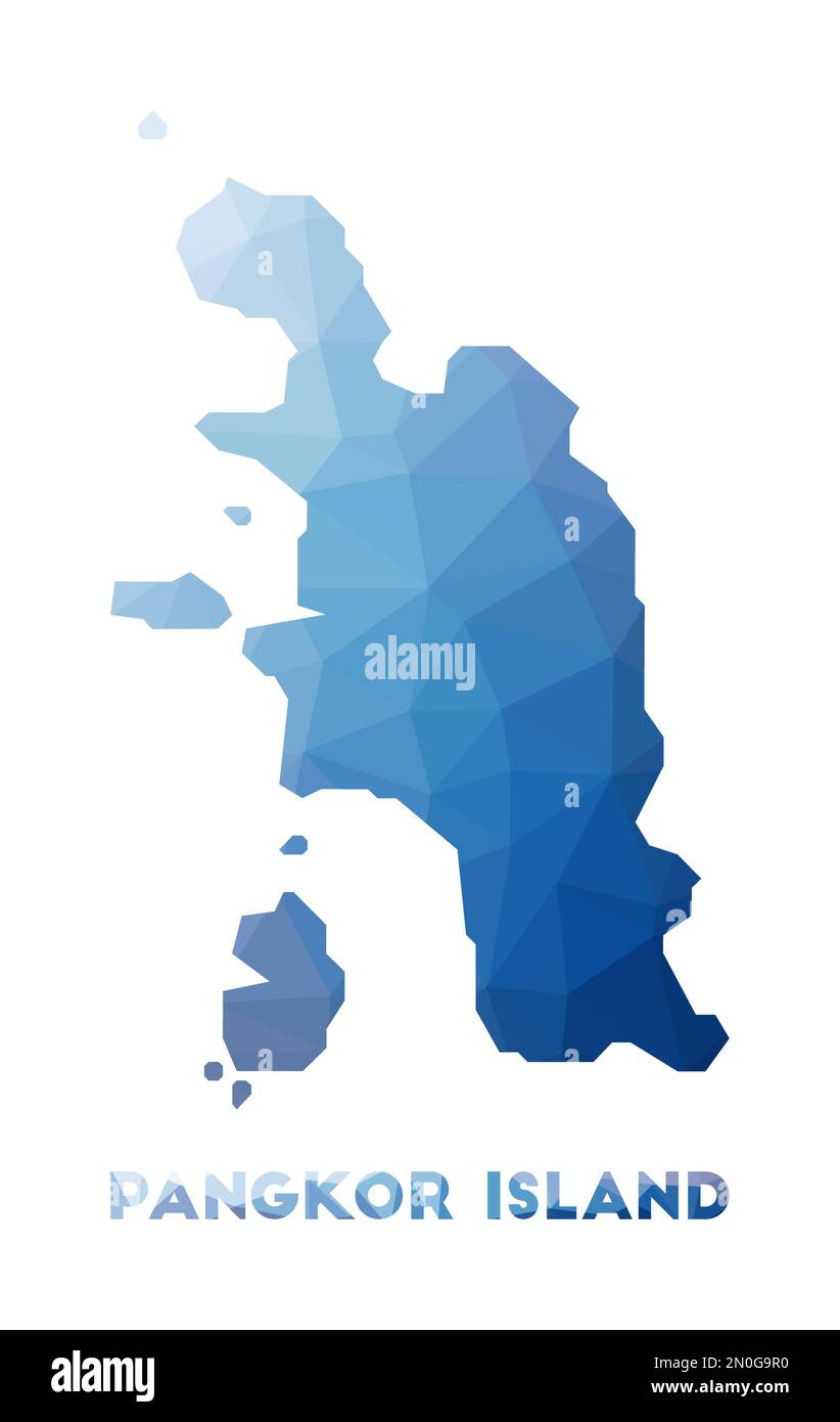 Low poly map of Pangkor Island. Pangkor Island polygonal map ...