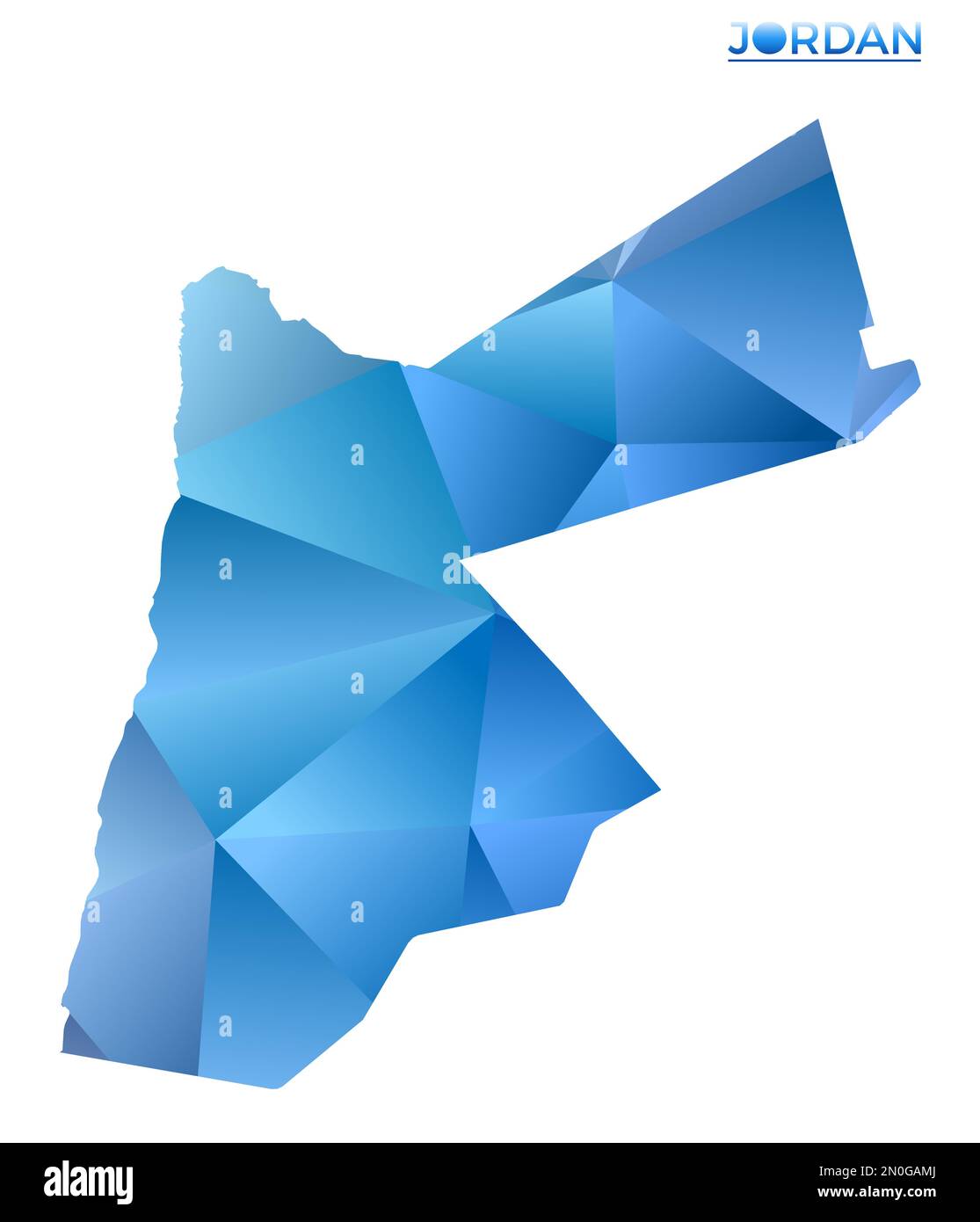 Vector polygonal Jordan map. Vibrant geometric country in low poly style. Trendy illustration ...