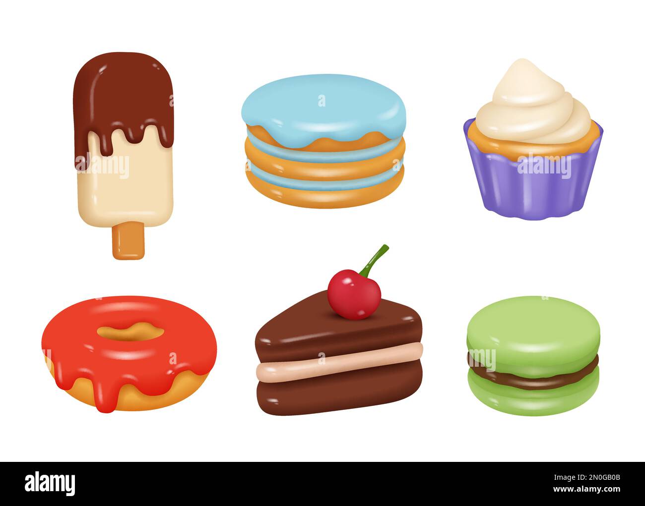 Plasticine dessert. Sweet products cakes decent vector delicious food ...