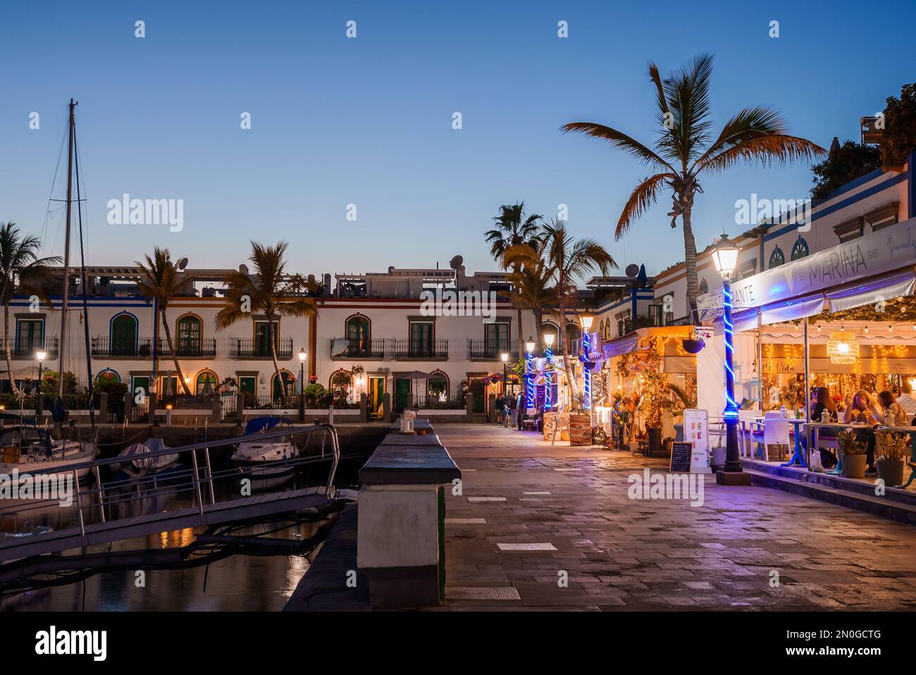 Traditional Colorful Buildings in a Puerto de Mogan fishing village ...