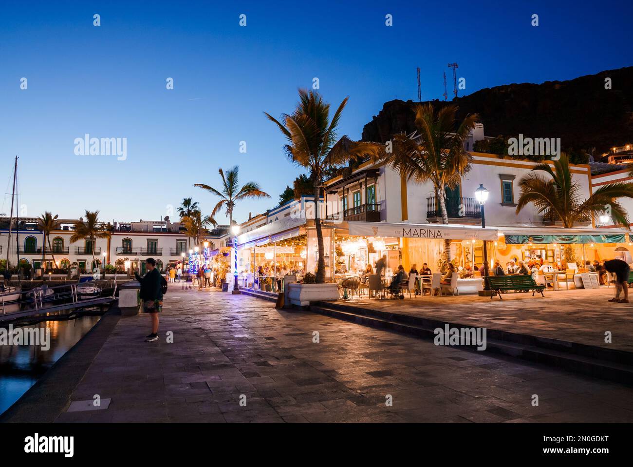 Traditional Colorful Buildings in a Puerto de Mogan fishing village ...