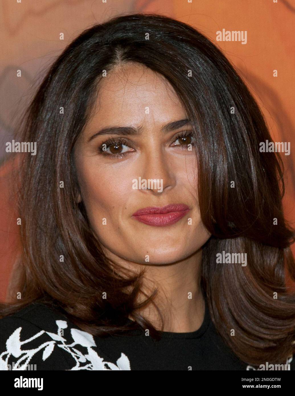 Mexican actress and producer Salma Hayek poses for pictures during a ...