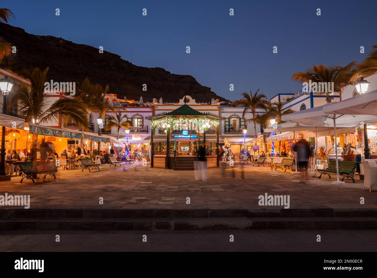Traditional Colorful Buildings in a Puerto de Mogan fishing village ...