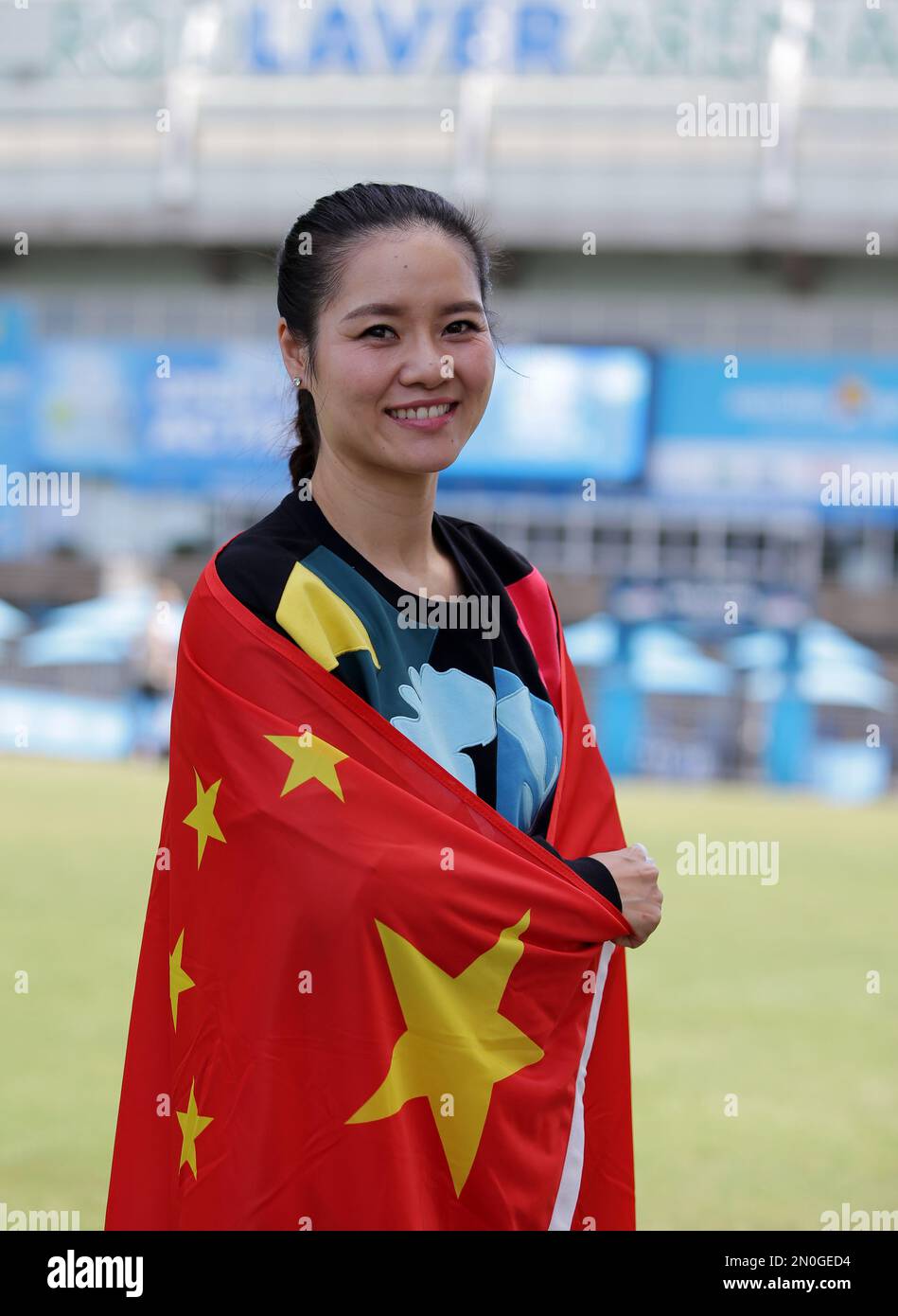 Former Australian Open champion, China's Li Na poses for a photo in ...