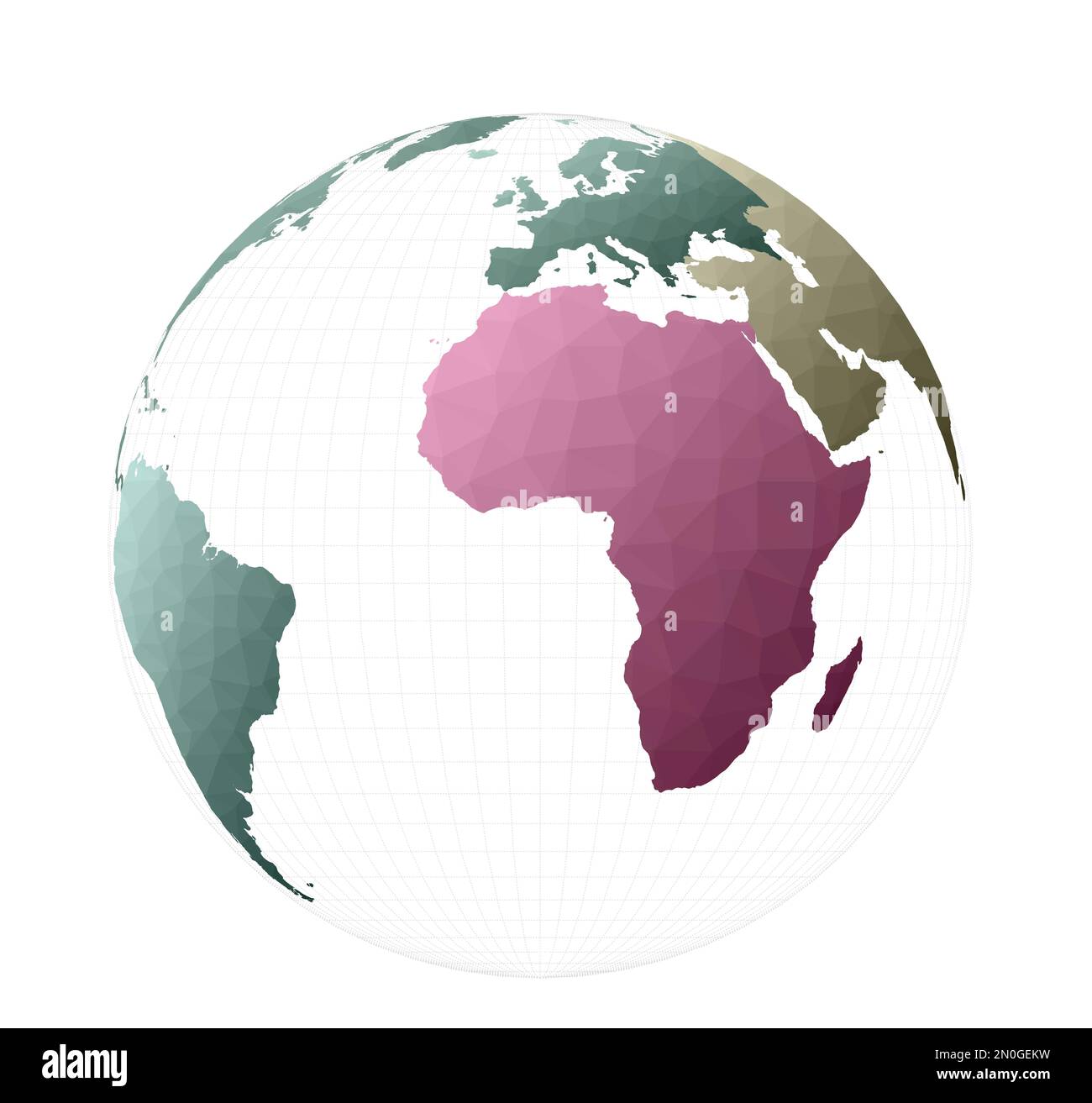 World map illustration. Orthographic projection. Interesting vector ...