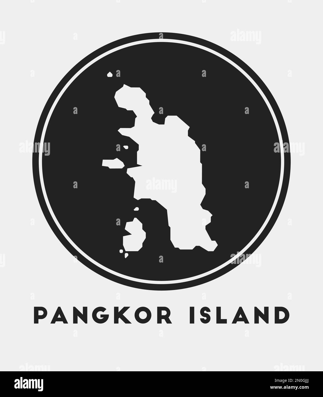 Pangkor Island icon. Round logo with map and title. Stylish Pangkor ...