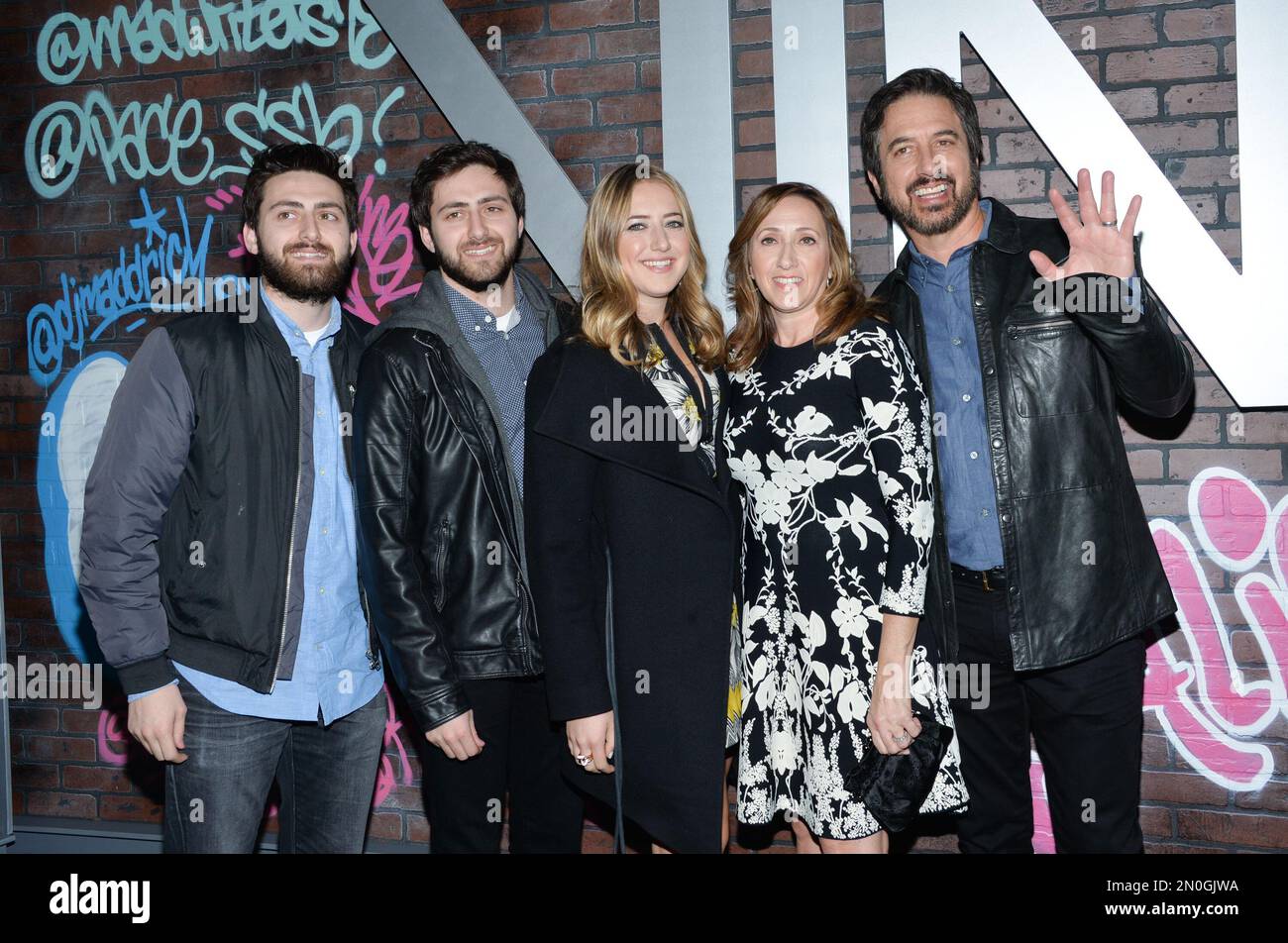 Actor Ray Romano poses with his wife Anna and their children Gregory ...