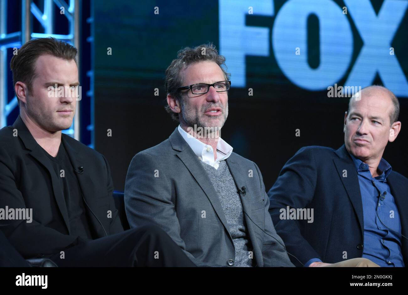 Rob Kazinsky, from left, creator/executive producer Rand Ravich and ...
