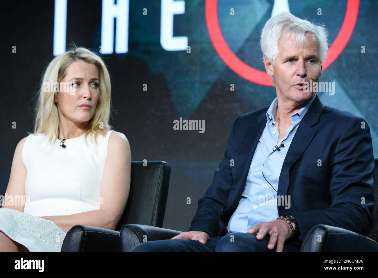 Gillian Anderson, left, and creator/executive producer Chris Carter ...