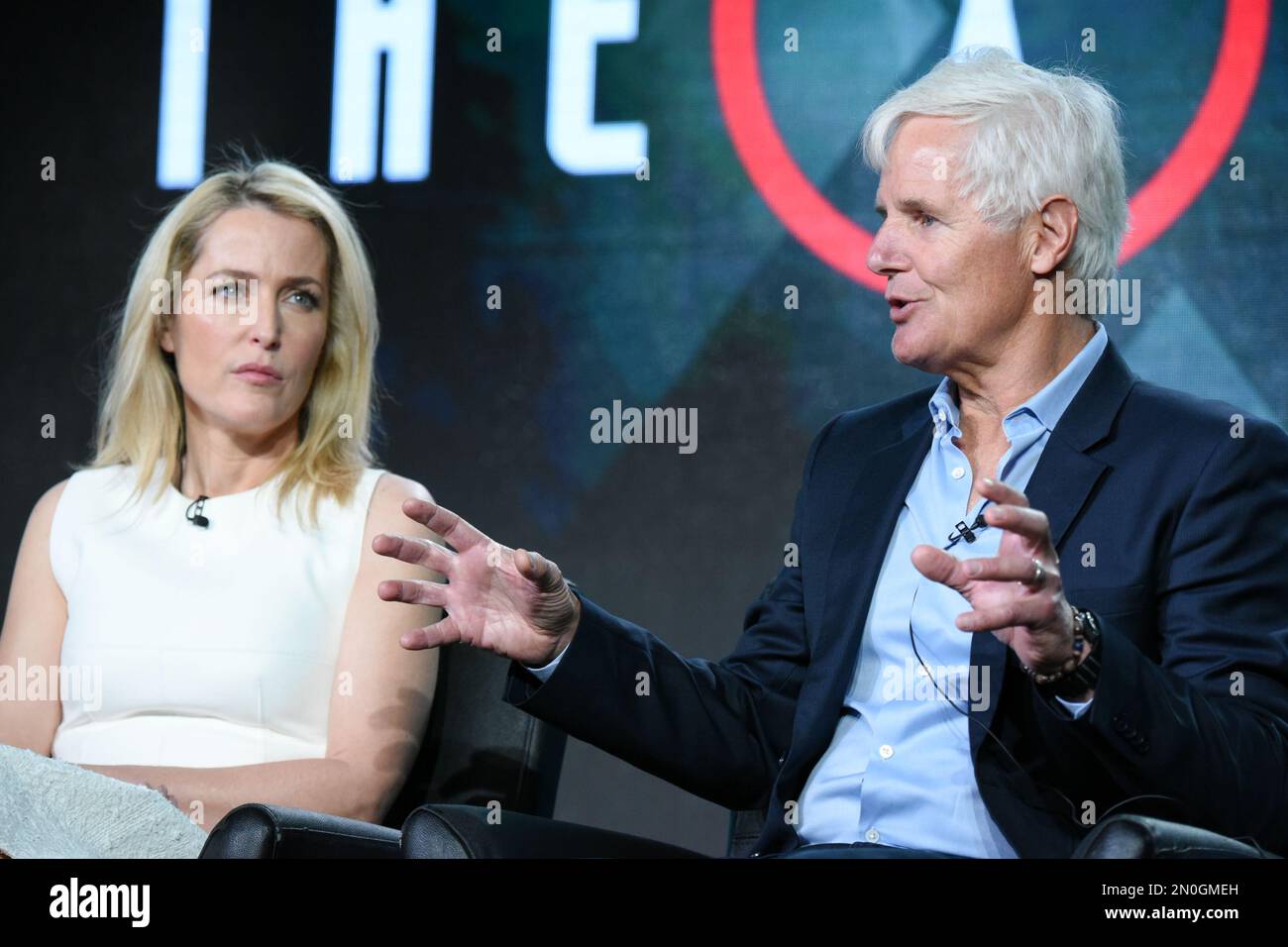 Gillian Anderson, left, and creator/executive producer Chris Carter ...