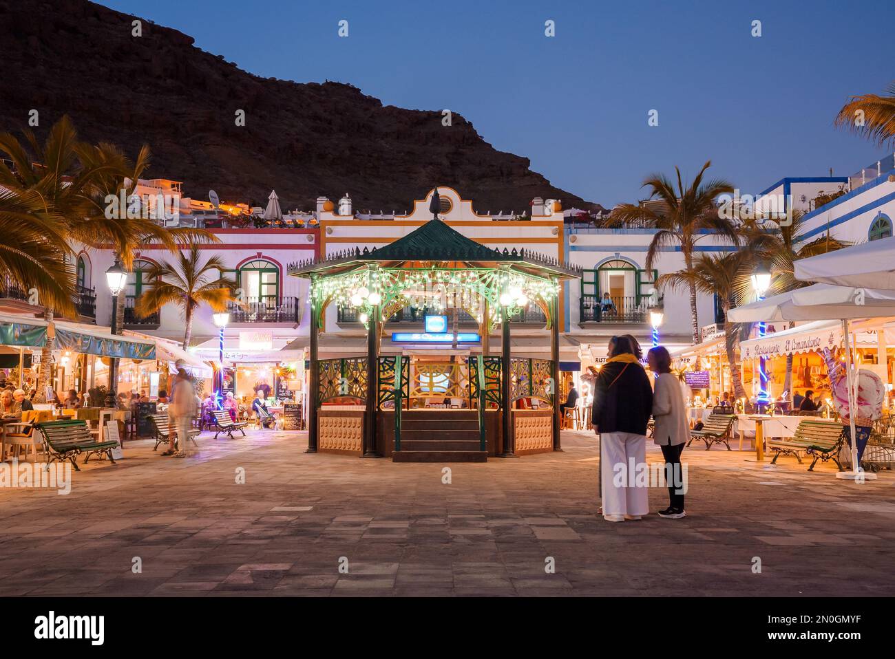 Traditional Colorful Buildings in a Puerto de Mogan fishing village ...