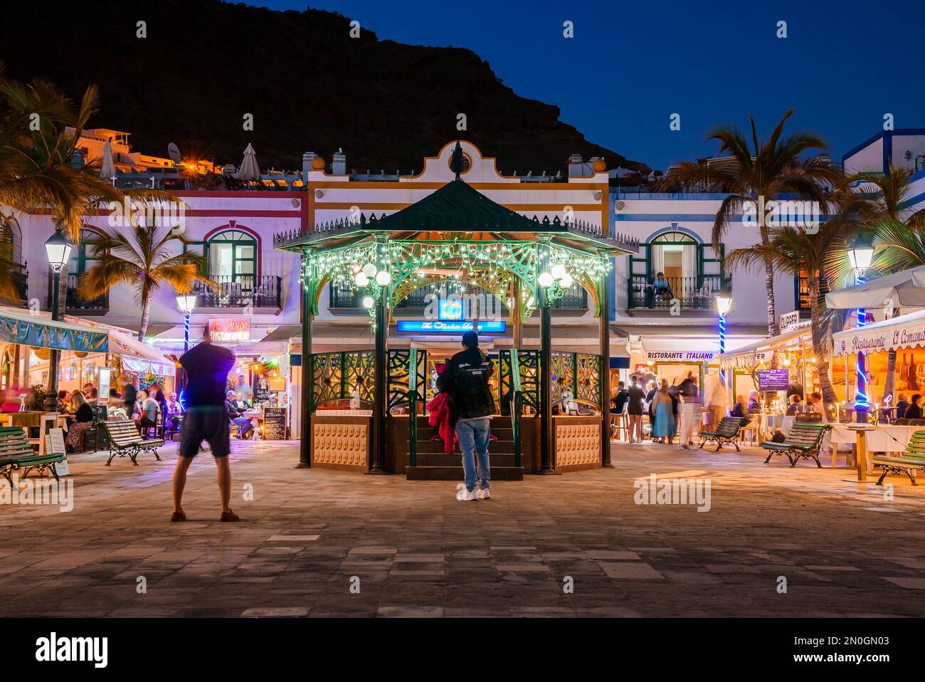 Traditional Colorful Buildings in a Puerto de Mogan fishing village ...