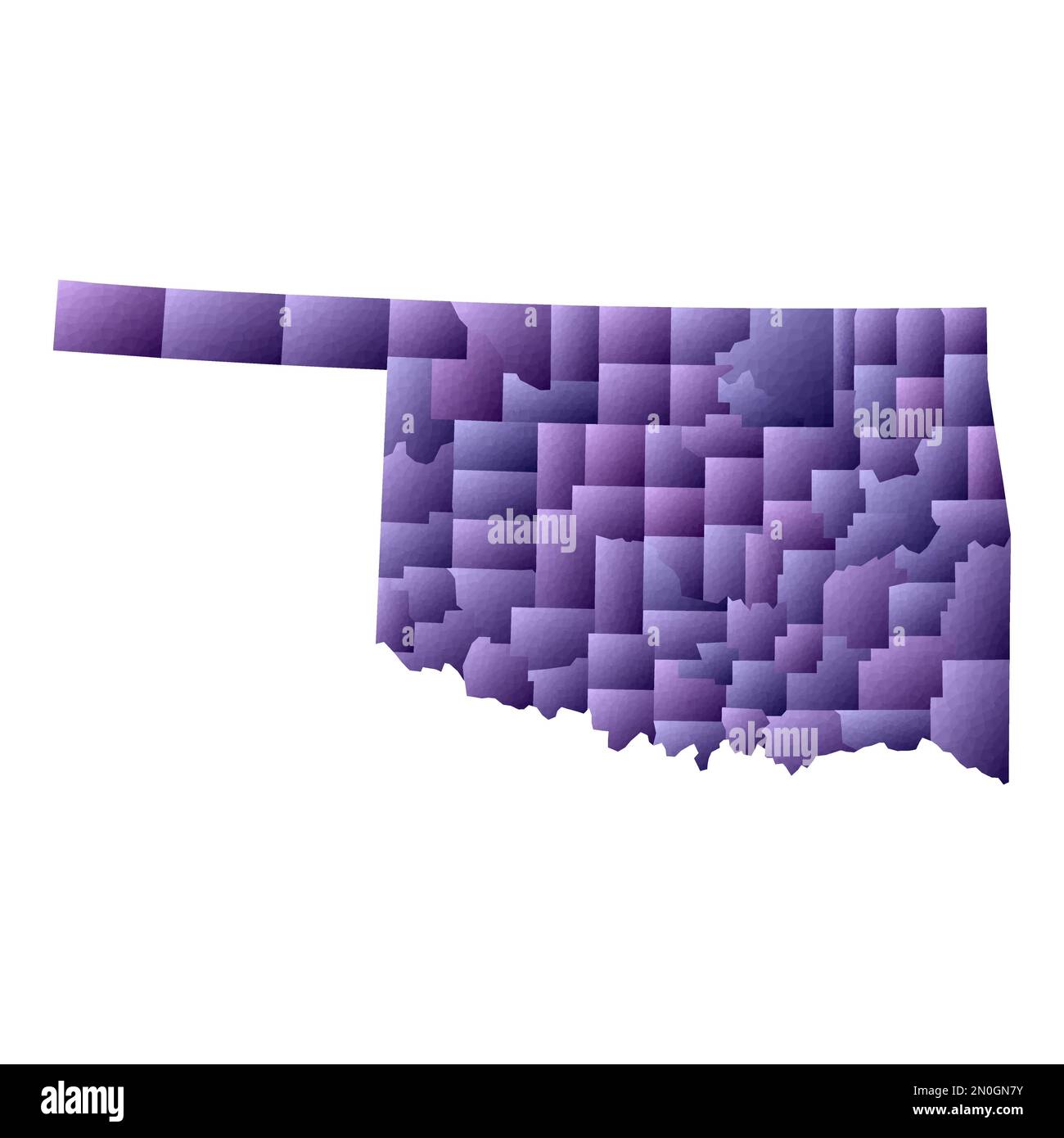 Oklahoma map. Geometric style US state outline with counties. Ecstatic ...