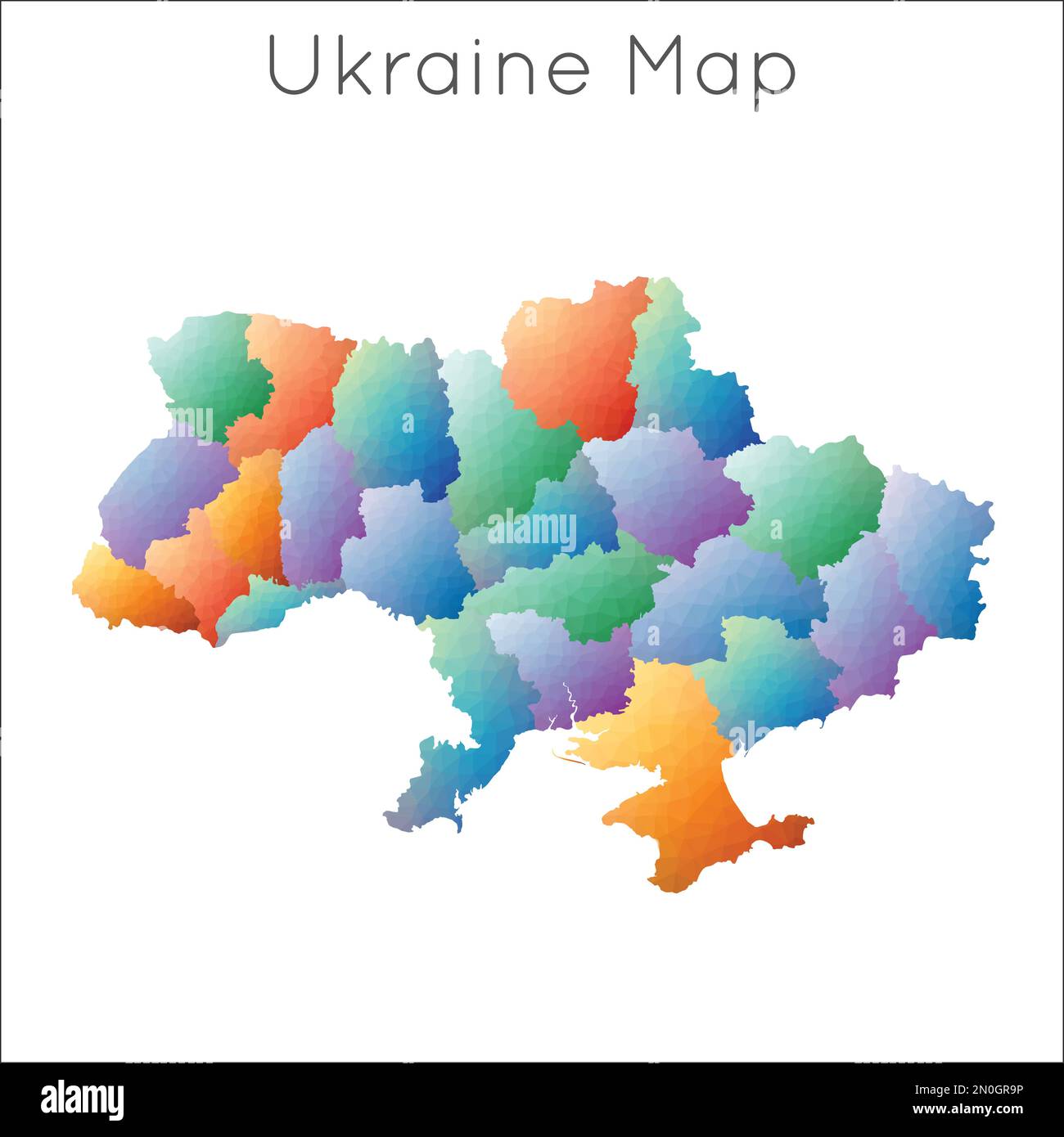 Low Poly map of Ukraine. Ukraine geometric polygonal, mosaic style map ...