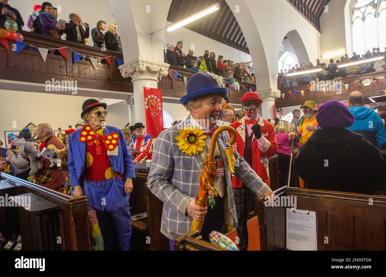 London, England, UK. 5th Feb, 2023. Clowns take part in the 73rd annual ...