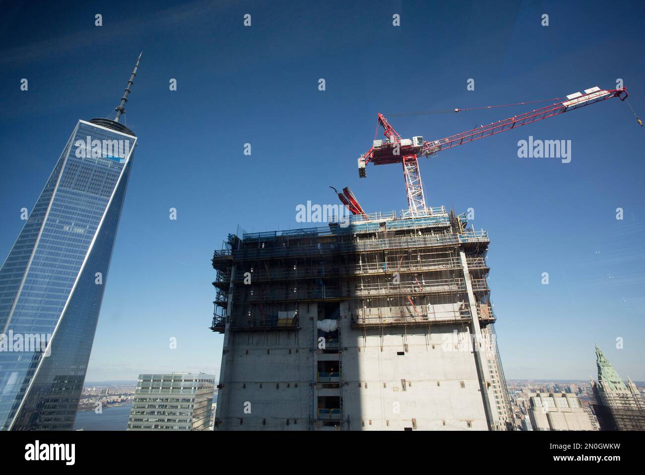 The skyscraper known as 3 World Trade Center, center, is under ...