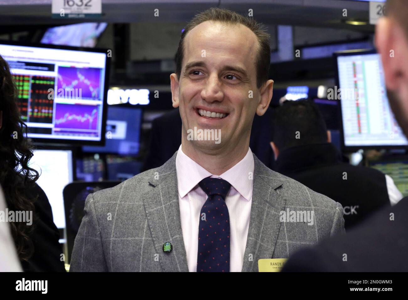 Shake Shack CEO Randy Garutti visits the trading floor after opening ...