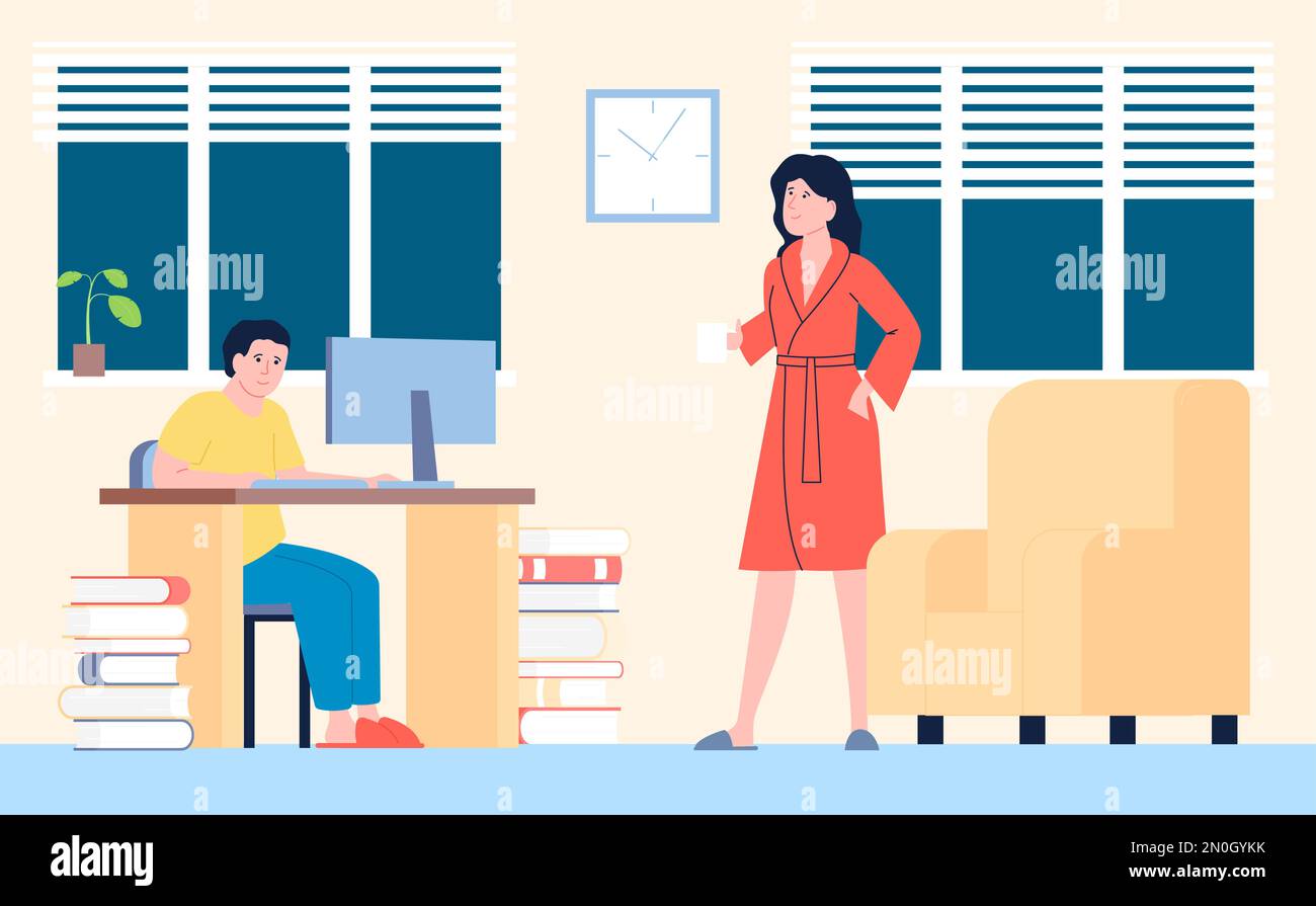 Late night studying Stock Vector Images - Alamy