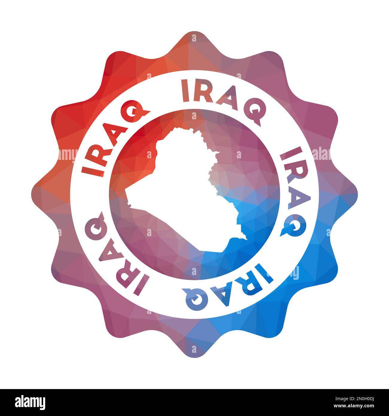 Republic of Iraq low poly logo. Colorful gradient travel logo of the ...