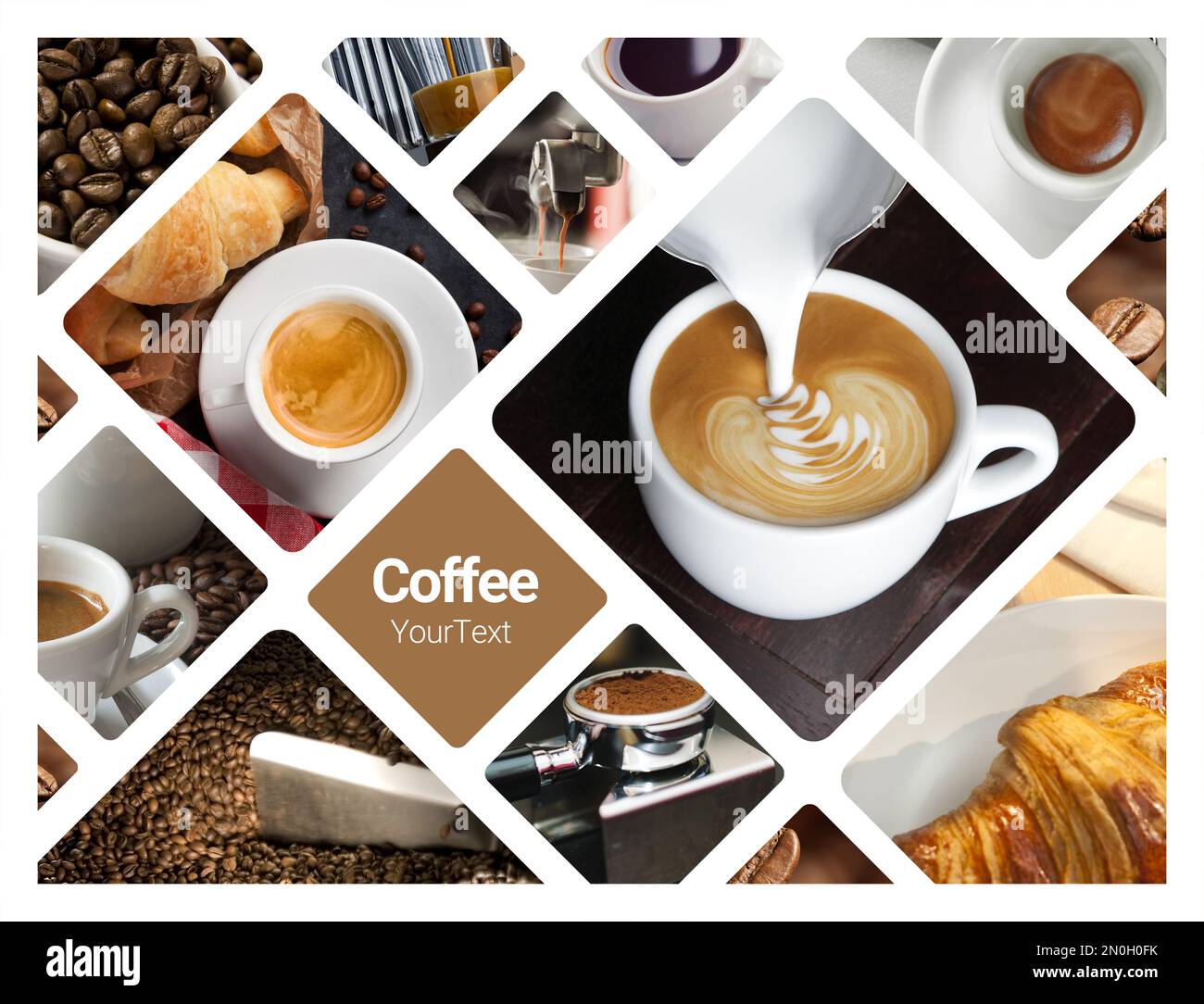 Coffee Shop Concept Photo Collage. Can be used for visual stand ...
