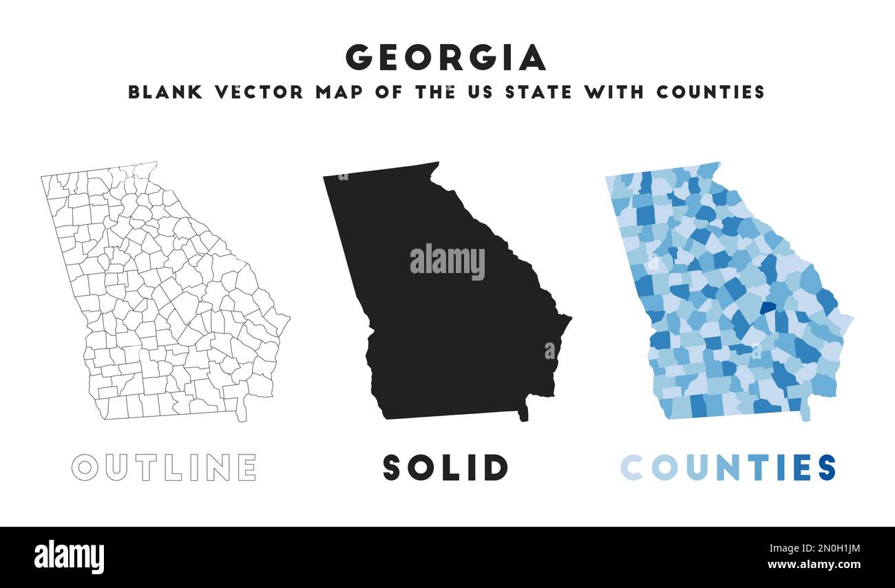 Georgia map. Borders of Georgia for your infographic. Vector US state ...