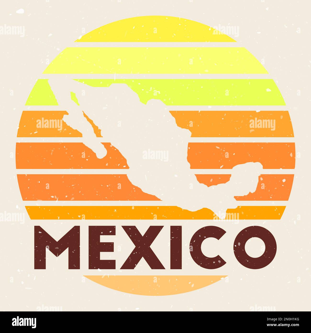 Mexico logo. Sign with the map of country and colored stripes, vector ...