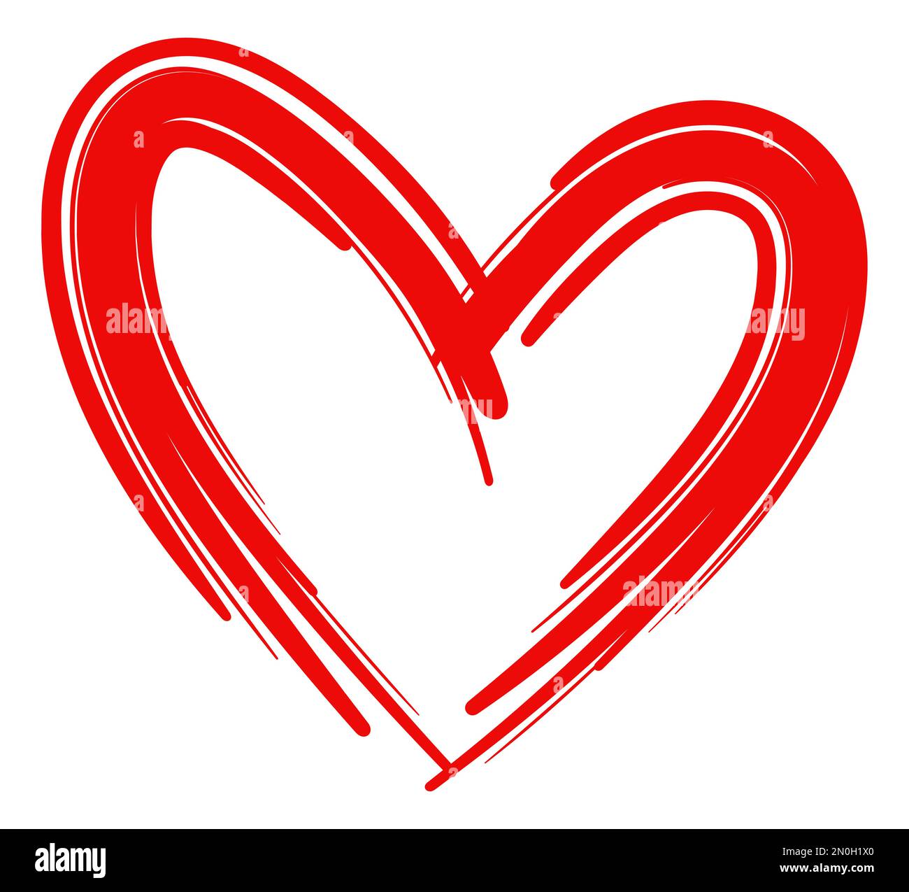 Love symbol. Red paint brush stroke drawing Stock Vector Image & Art ...