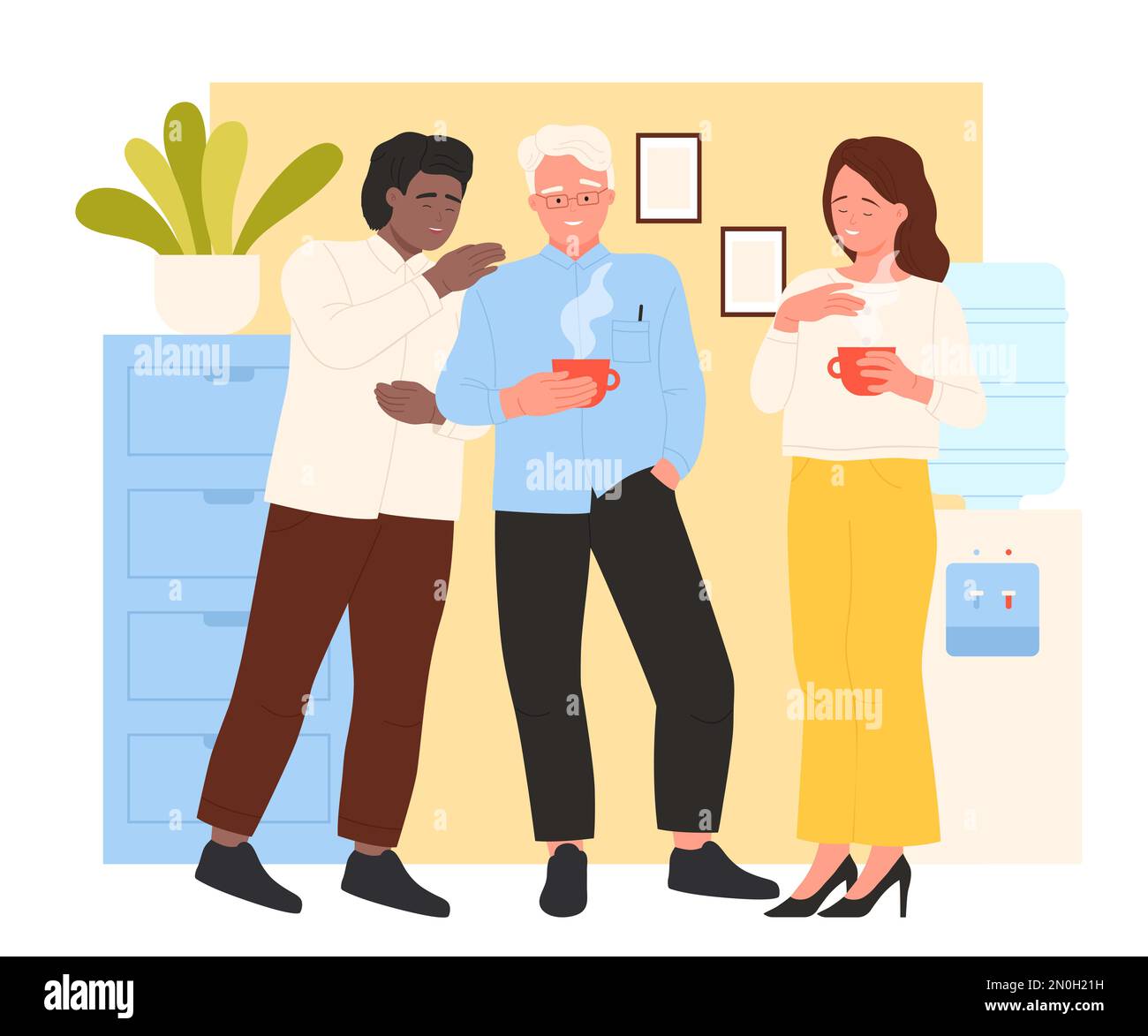 Business people on coffee break vector illustration. Cartoon team of ...