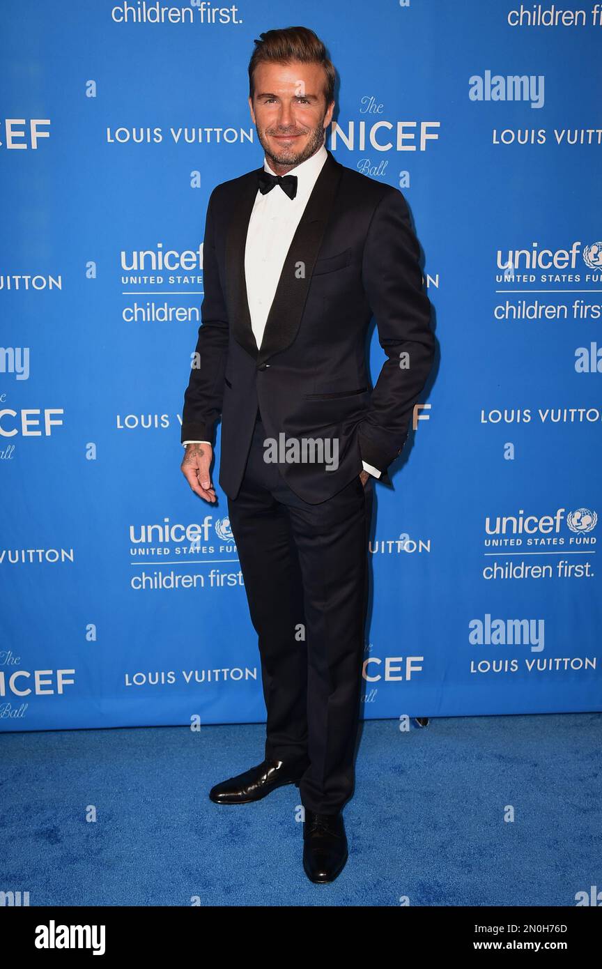 David Beckham arrives at the Sixth Biennial UNICEF Ball at the Beverly ...