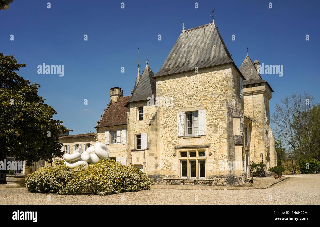 Wine Estate Chateau Carignan, castle, Carignan de Bordeaux, France ...