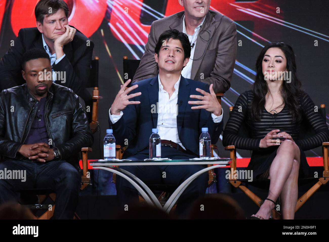 Actors Justin Hires, from left, Jon Foo and Aimee Garcia participate in ...